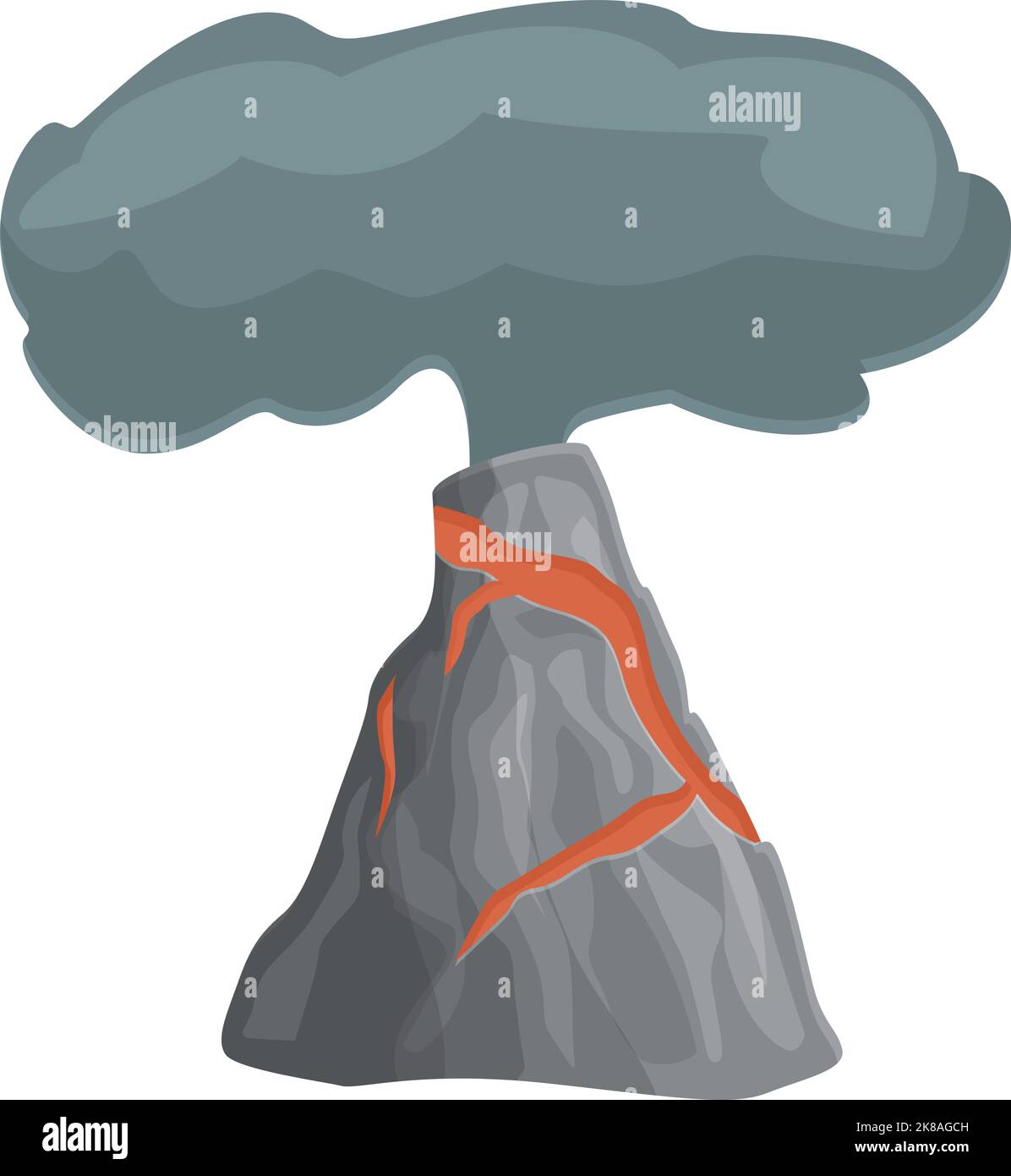 Volcano lava icon cartoon vector. Volcanic eruption. Active mountain ...