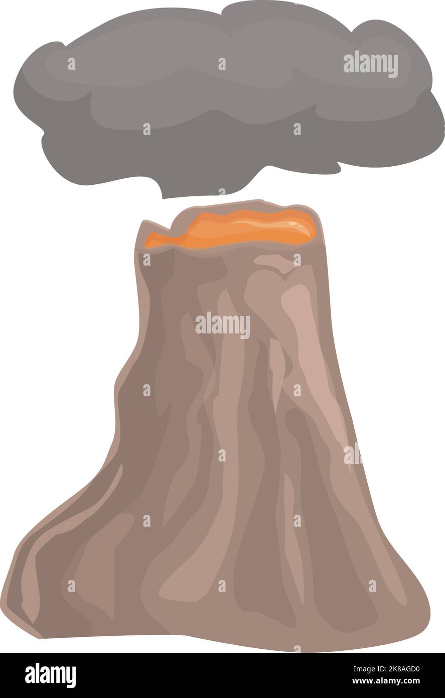 Volcano magma icon cartoon vector. Volcanic eruption. Active mountain ...