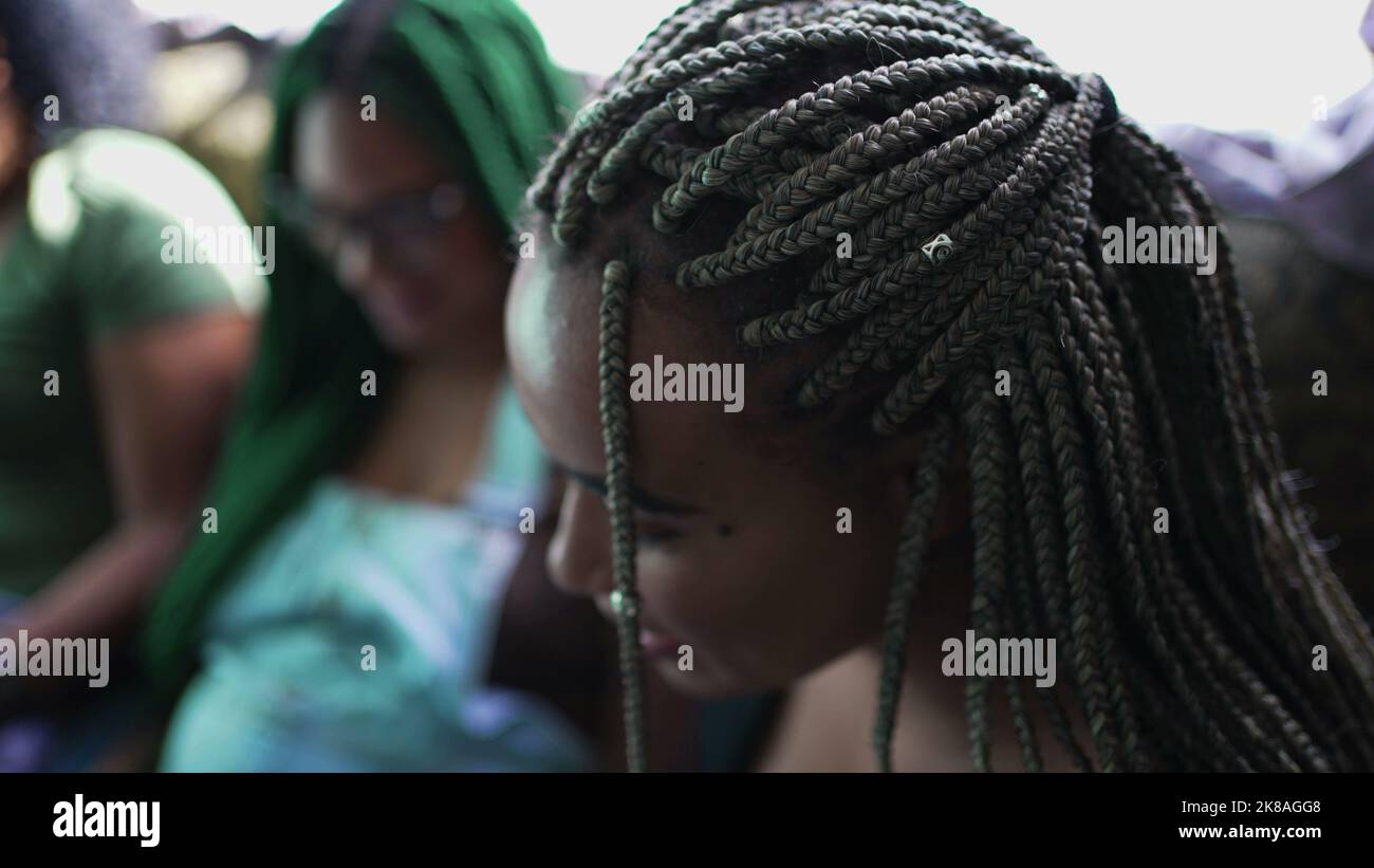 One young black latina box braids hairstyle closeup hair style ...