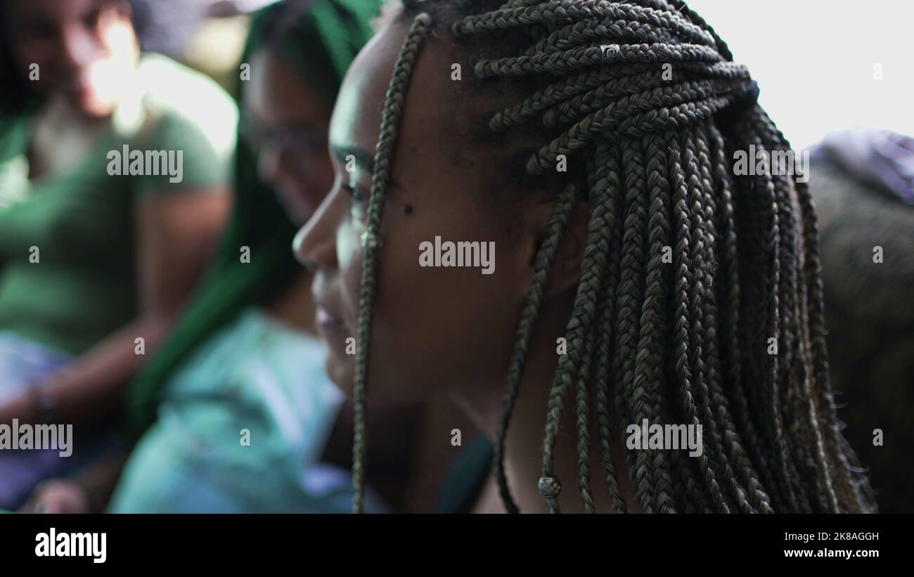 One young black latina box braids hairstyle closeup hair style ...