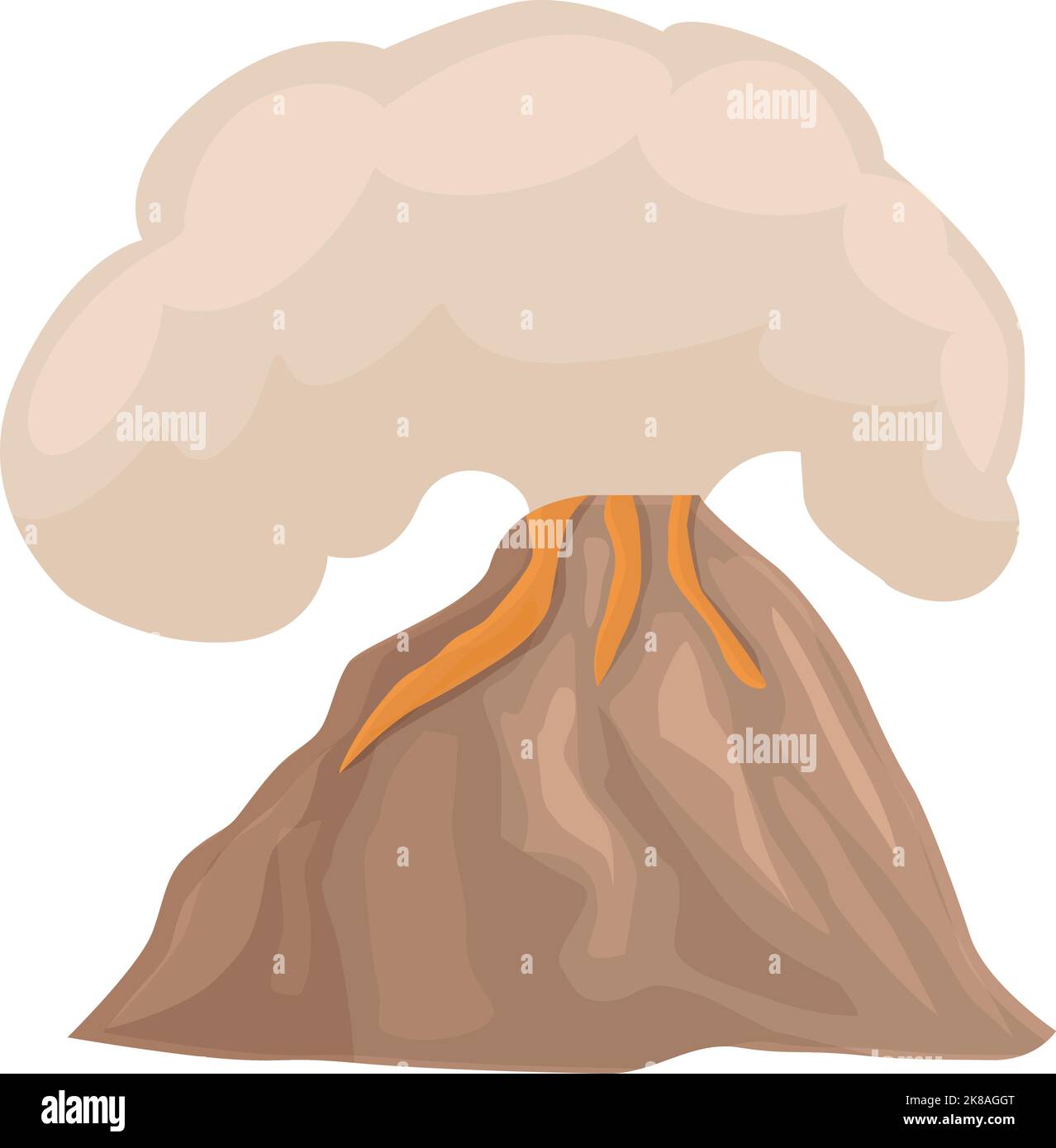 Fire volcano icon cartoon vector. Lava eruption. Island crater Stock ...