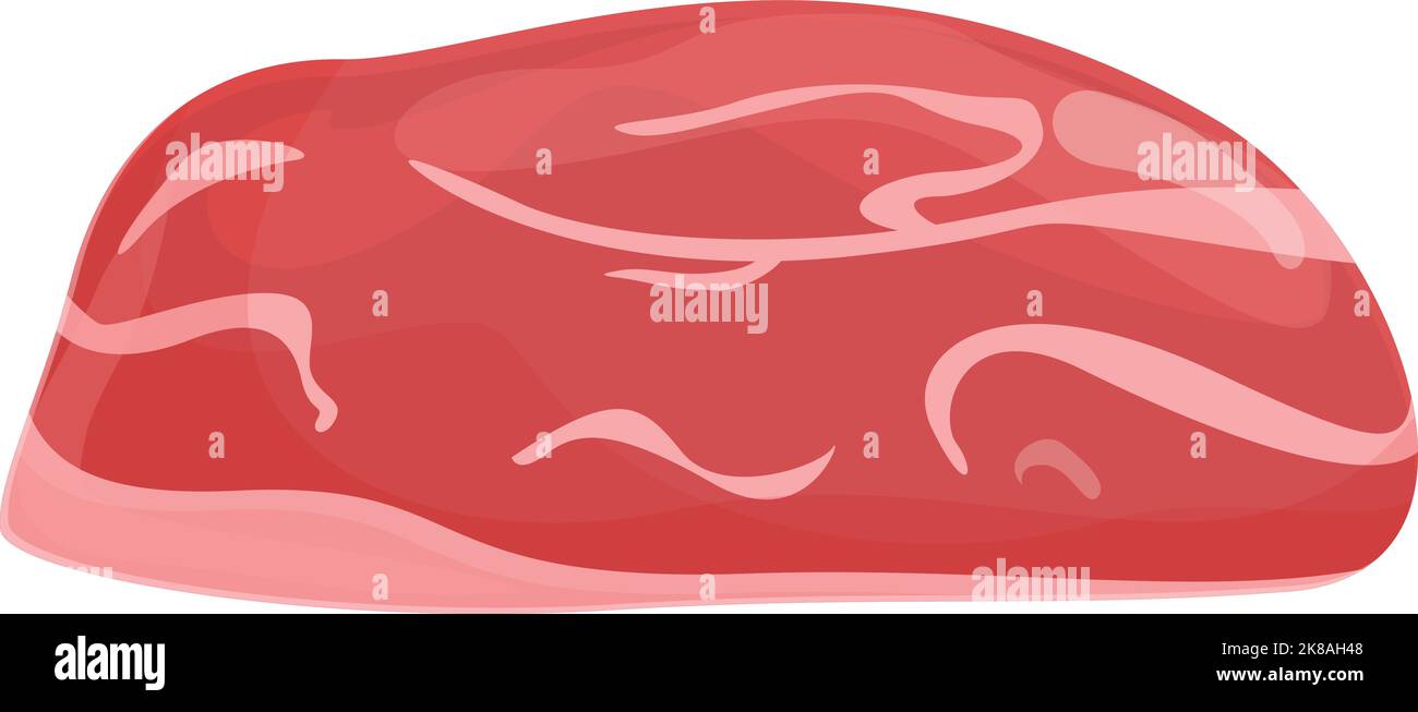 Raw red meat icon cartoon vector. Pork food. Fresh protein Stock Vector ...