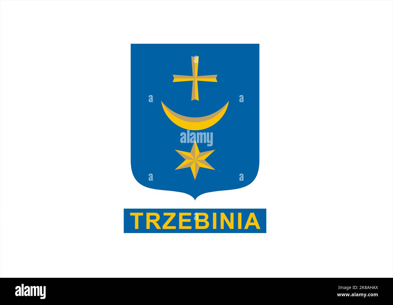 Top view of flag Trzebinia, Poland. Polish city. travel and patriot ...