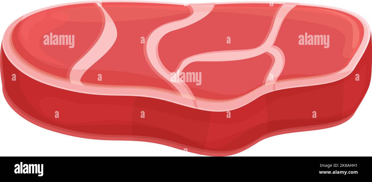 Raw steak icon cartoon vector. Beef meat. Food pork Stock Vector Image ...