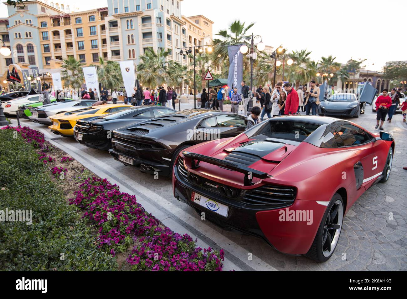 Doha ,Qatar-February 01,2020 : Exhibition of luxury supercars organized ...
