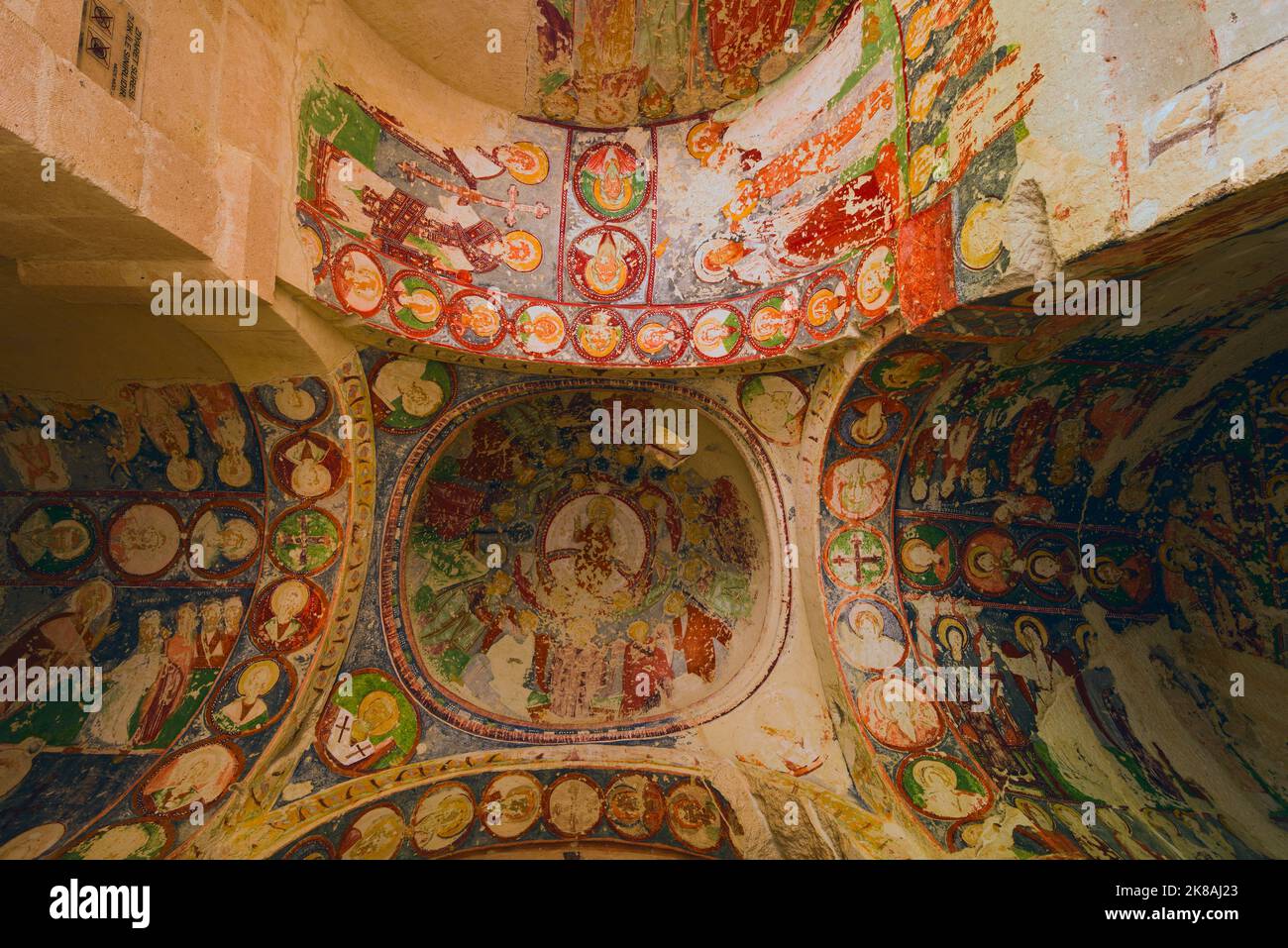 The painting inside El Nazar cave crunch, Cappadocia, Turkey Stock ...