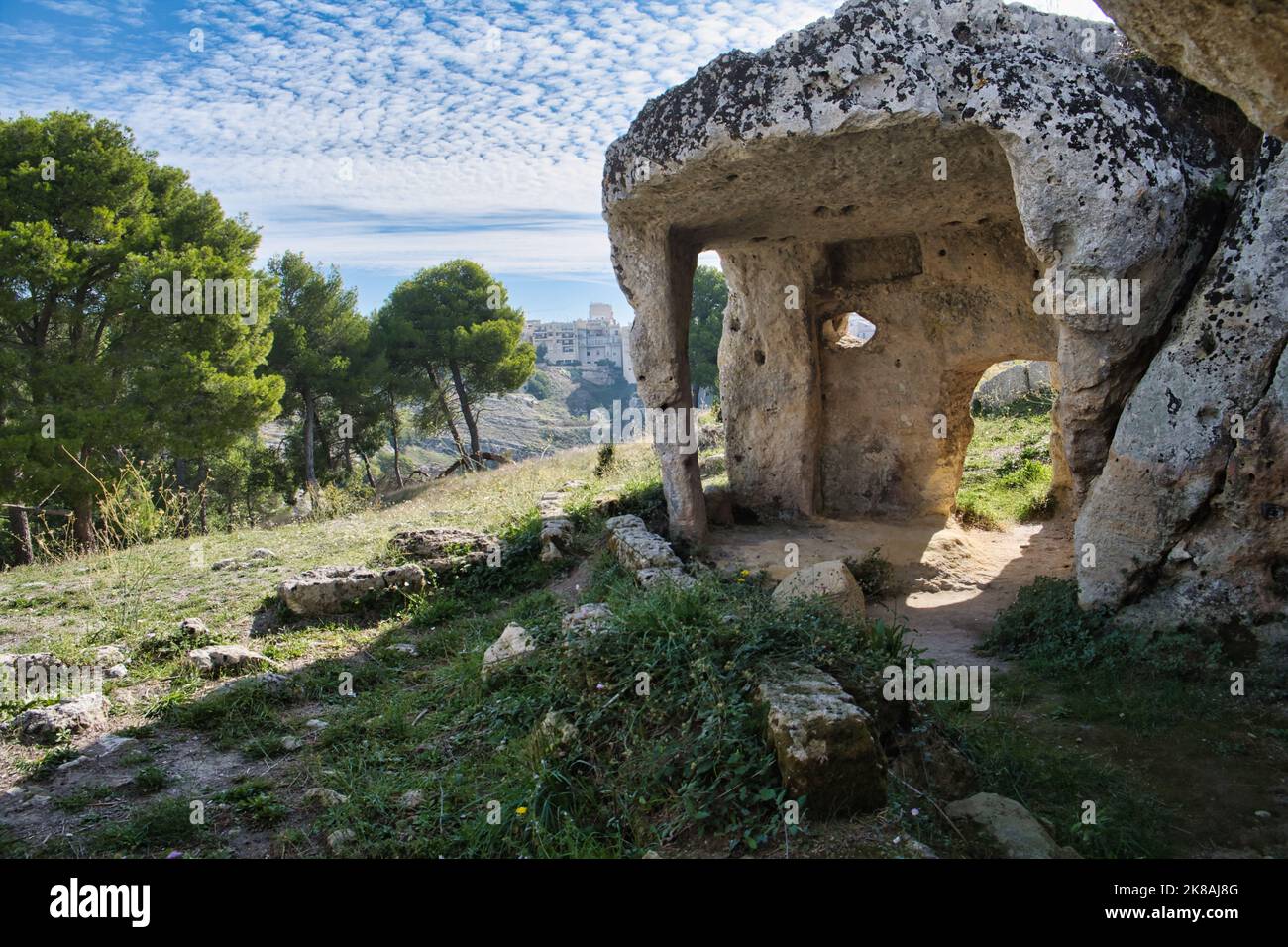 Impressive view of a cave in the archaeological area of Madonna della ...