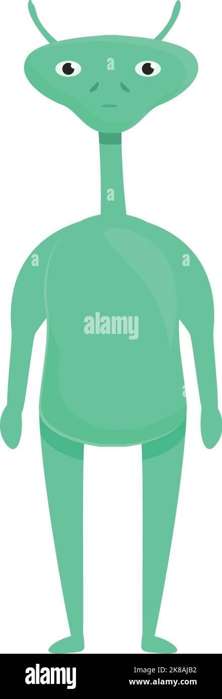 Skinny alien icon cartoon vector. Cute ufo. Fun kid Stock Vector Image ...
