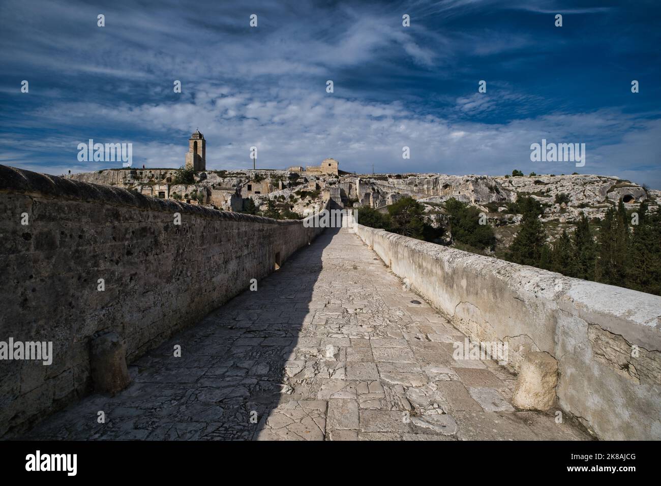 View of the monumental aqueduct bridge in Gravina in Puglia, near ...
