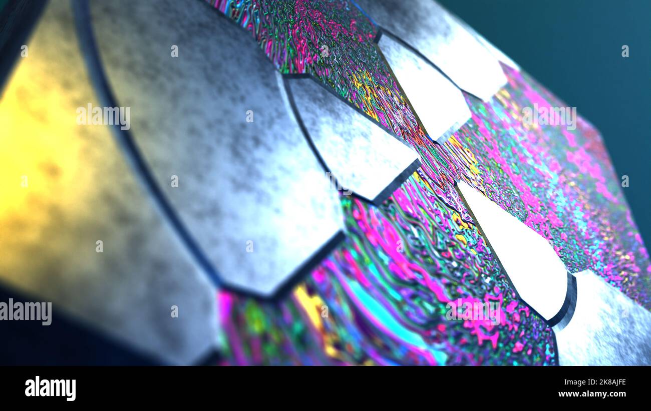 3D hyper-realistic rendering of abstract object with vivid colors ...