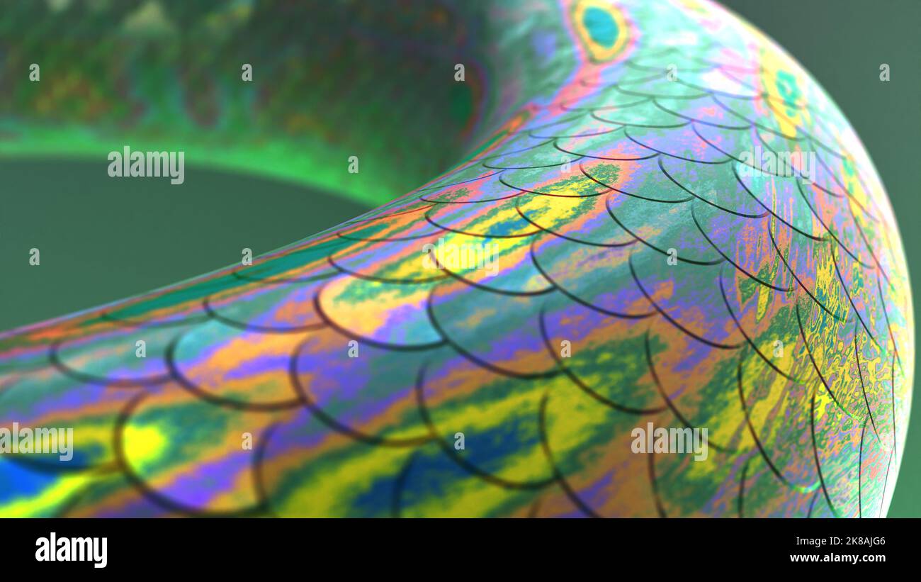 3D hyper-realistic rendering of abstract object with vivid color and ...