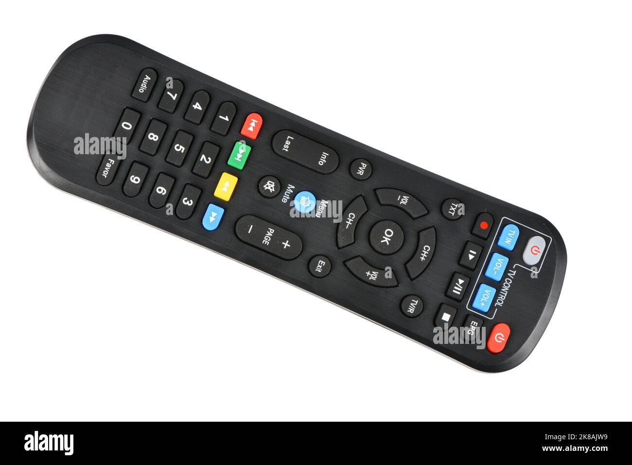 TV remote control keypad isolated on white background. High resolution ...