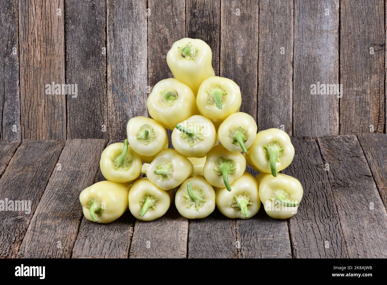Bulgarian pepper isolated on dark wood background. High resolution ...
