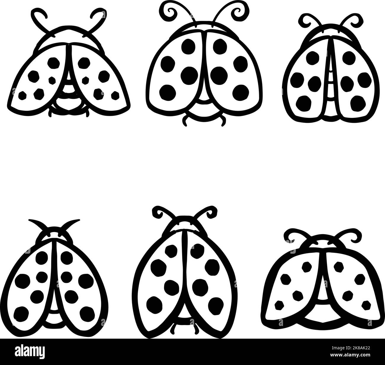 Cartoon ladybug logo Black and White Stock Photos & Images - Alamy