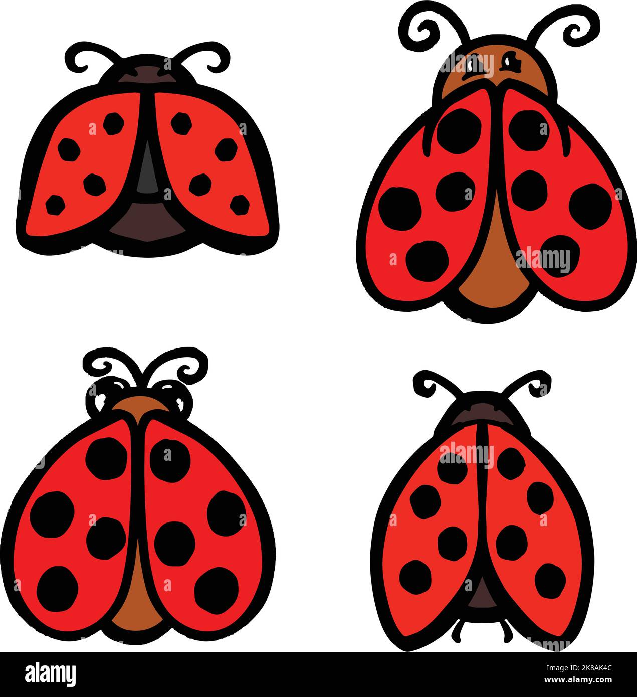 Ladybird or Ladybug Lady Bug Logo Design Collection as Illustration ...