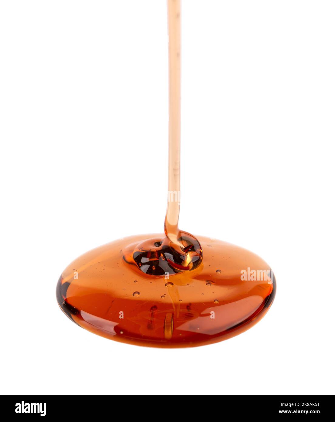 Caramel Syrup Drizzle Isolated On White Background Splashes Of Sweet