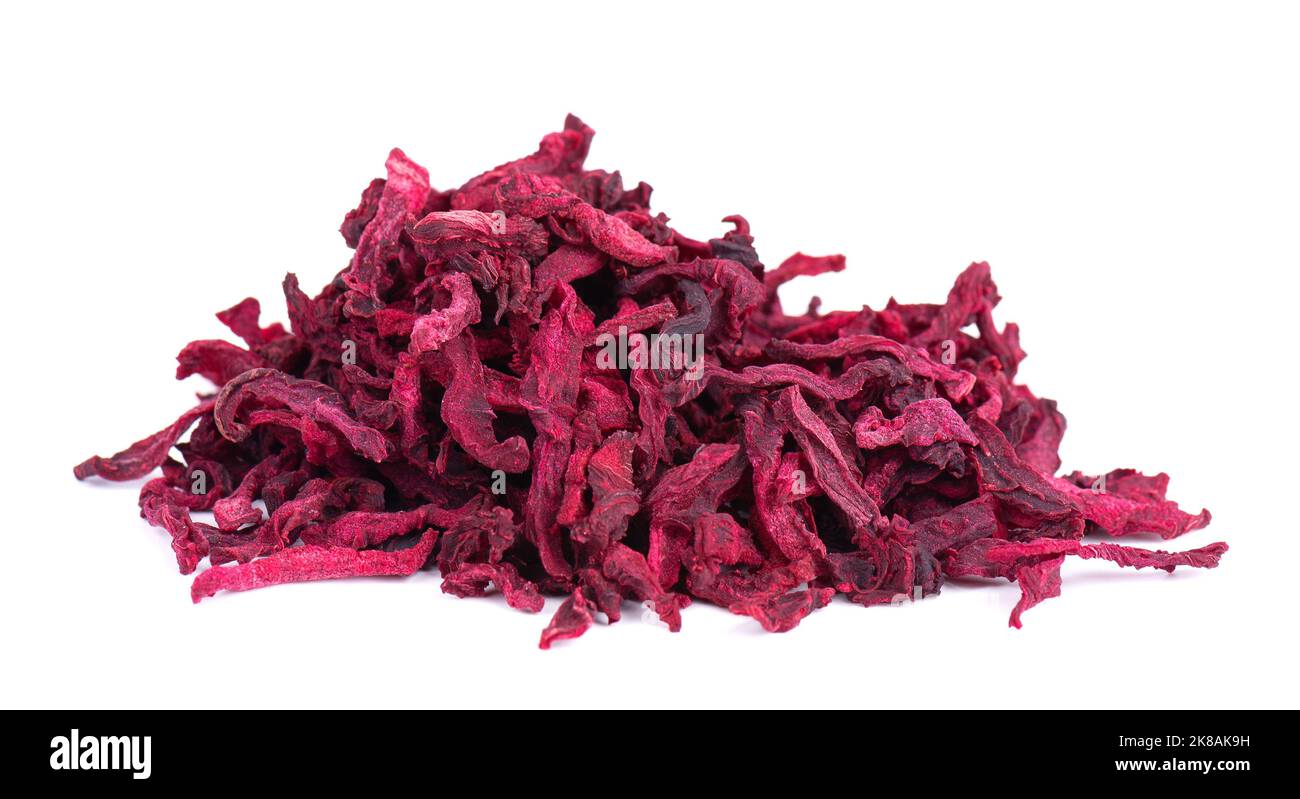 Dry beetroot isolated on the white background. Chopped dried beet Stock ...