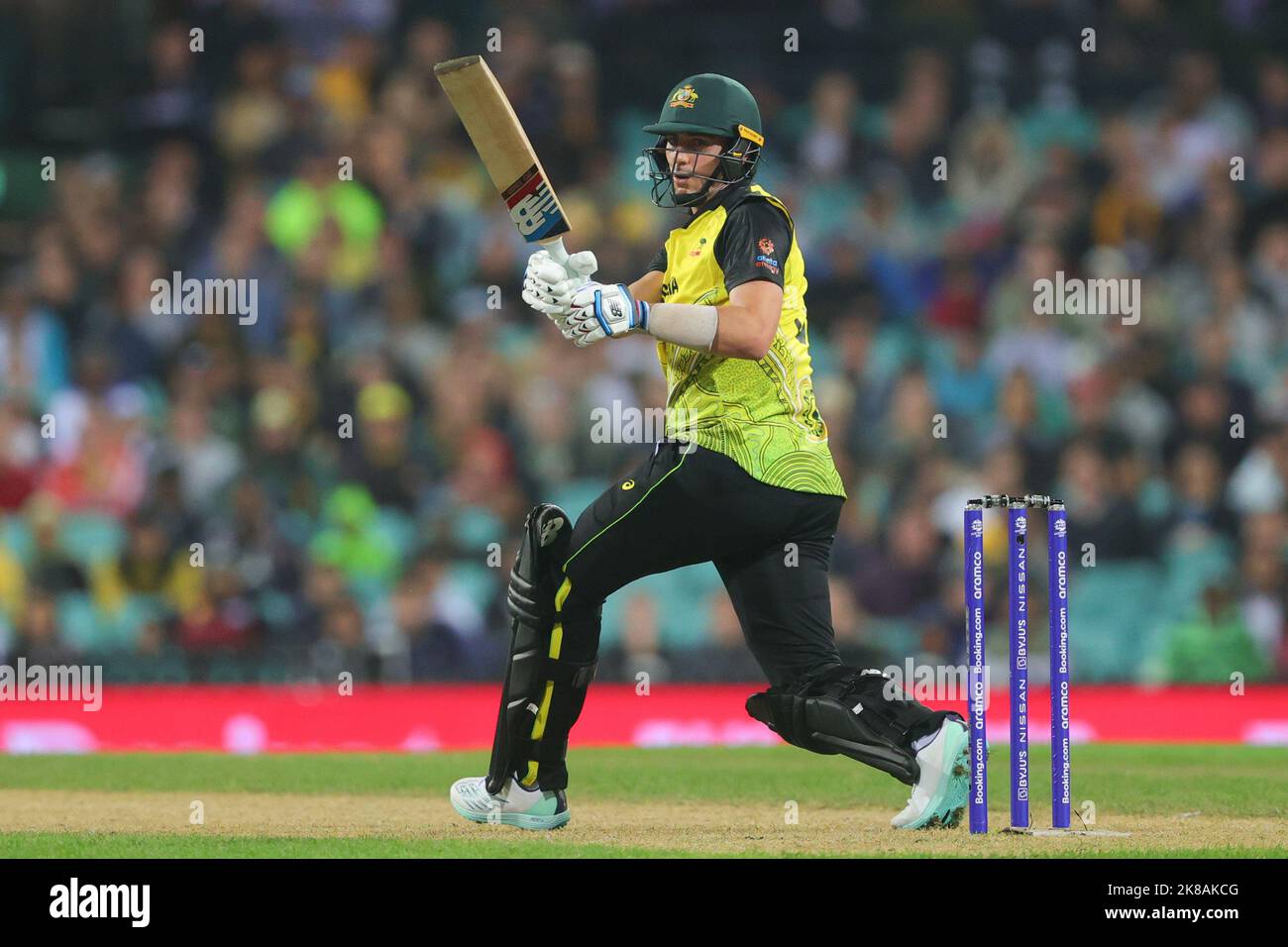 Sydney, Australia. 22nd Oct, 2022. Tim David of Australia plays a shot ...