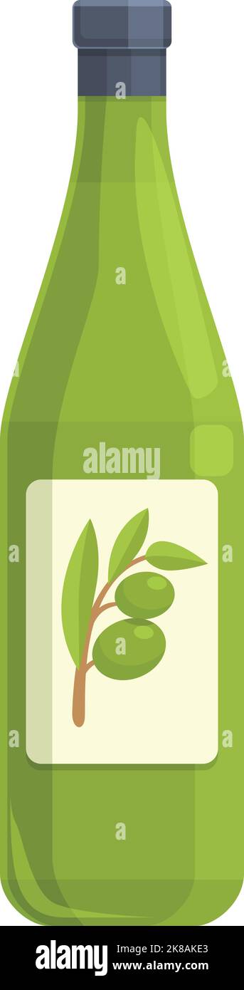 Olive oil bottle icon cartoon vector. Virgin plant. Extra drop Stock ...