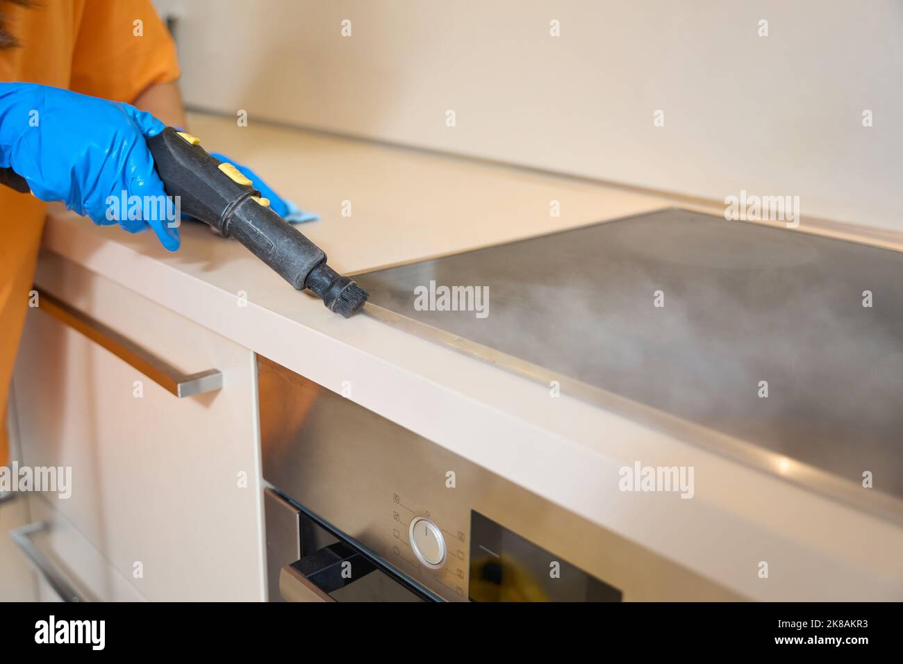 Close-up photo of cleaning contaminated surfaces with instrument Stock ...