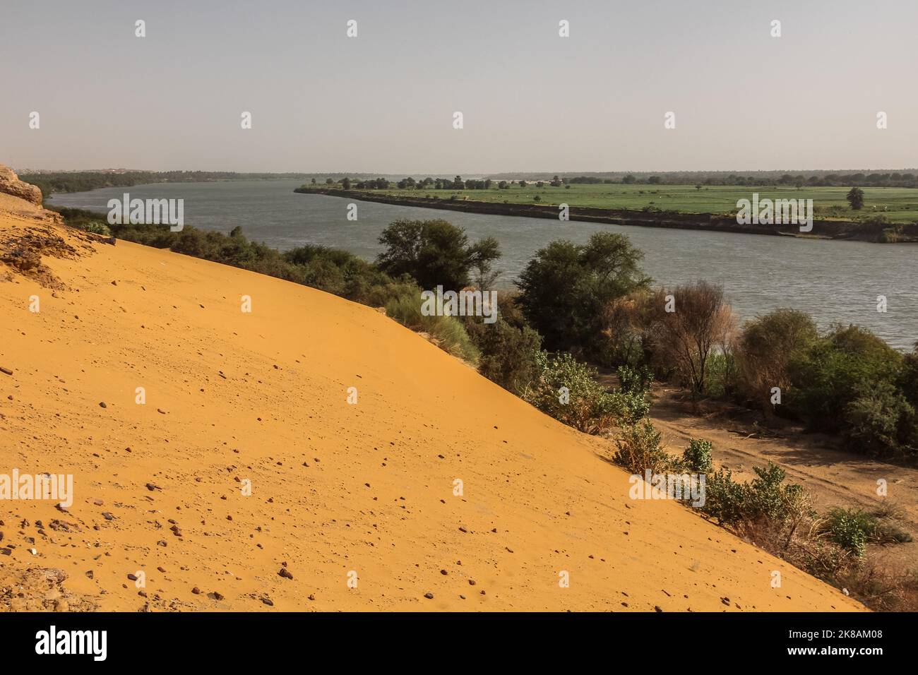 View of Nile river near Old Dongola deserted town, Sudan Stock Photo ...