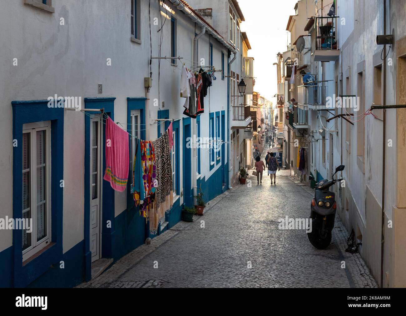 Portugal, August 2022: Street of a traditional village in Portugal ...