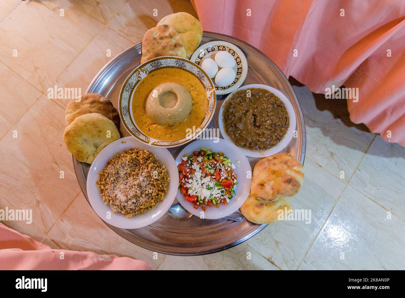 Traditional breakfast in Sudan - bread, Aseeda (boiled sorghum porridge ...