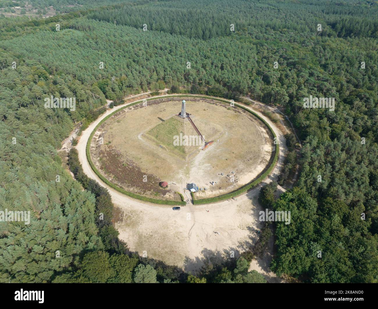 The Pyramid of Austerlitz monument consisting of a grass clad pyramid ...