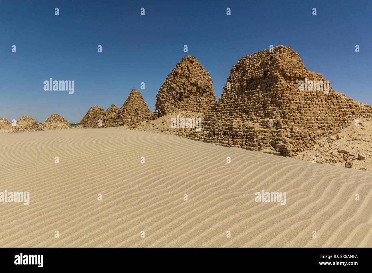 Nuri pyramids in the desert near Karima town, Sudan Stock Photo - Alamy