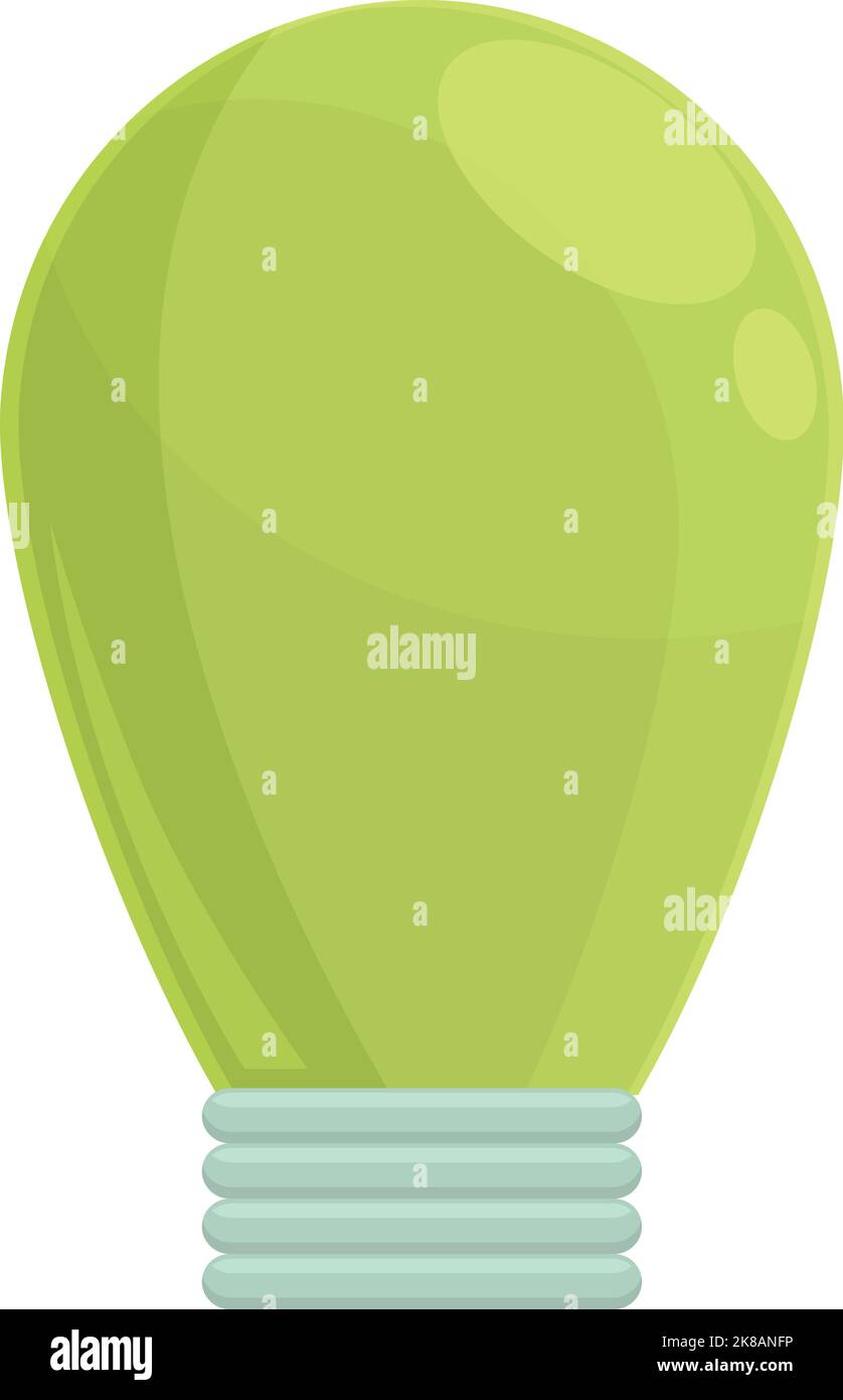 Green eco bulb icon cartoon vector. Ecology power. Reusable electric ...