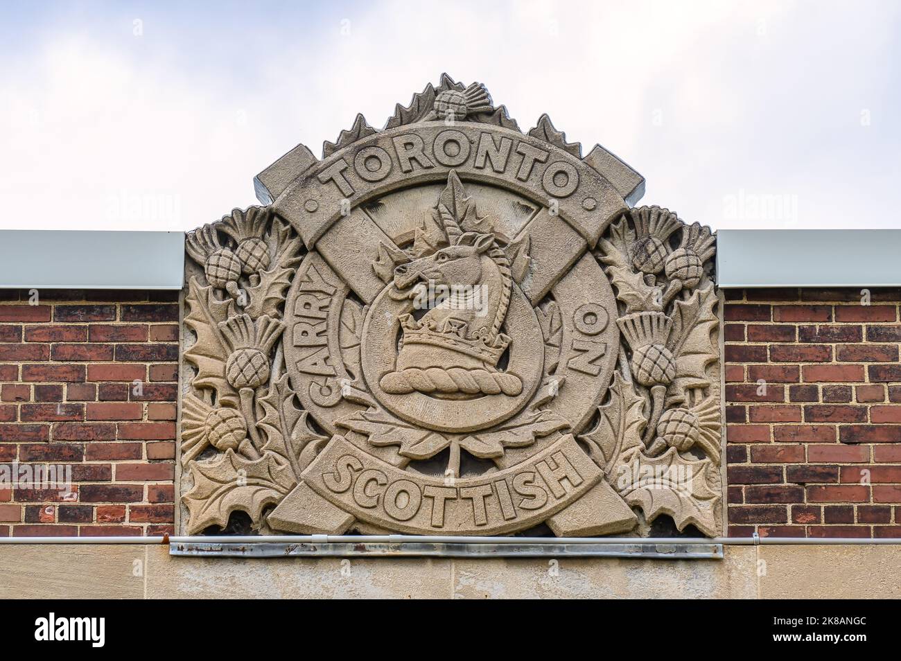 The Queen's York Rangers Museum. Stone engraved symbol of The Toronto ...