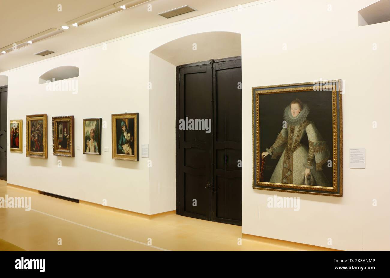 Interior exhibition space with paintings Museum of Art in the Velarde ...