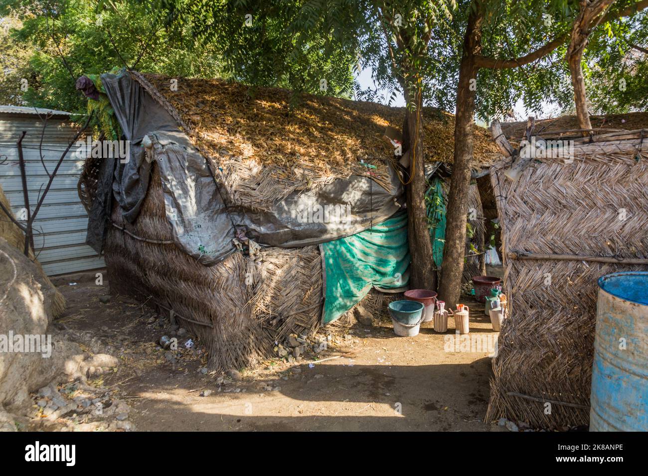 Simple hut guesthouse in Gallabat village, Sudan Stock Photo - Alamy
