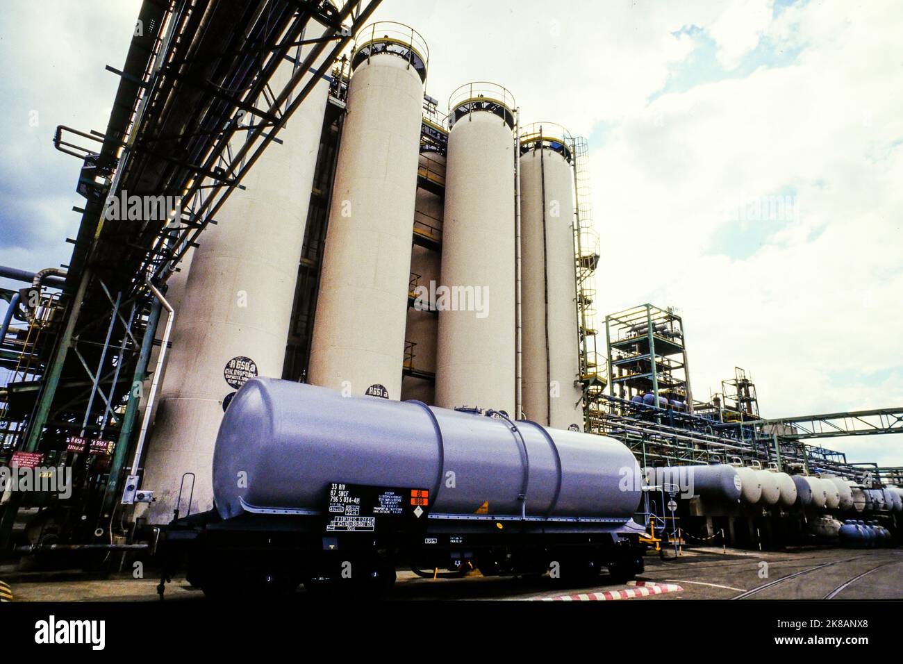Fire drill at Atochem chemical plant, Feyzin, Rhone, Rhone-Alps region ...