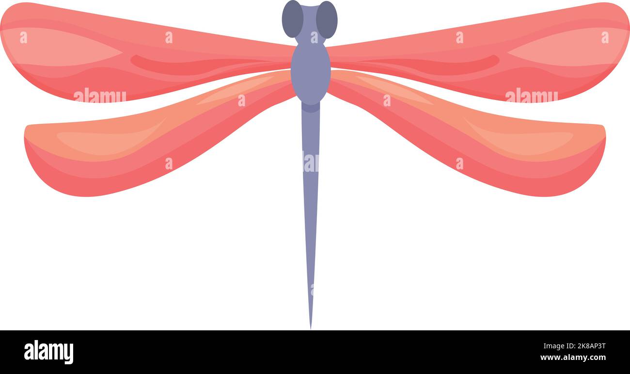 Red dragonfly icon cartoon vector. Wing bug. Nature insect Stock Vector ...