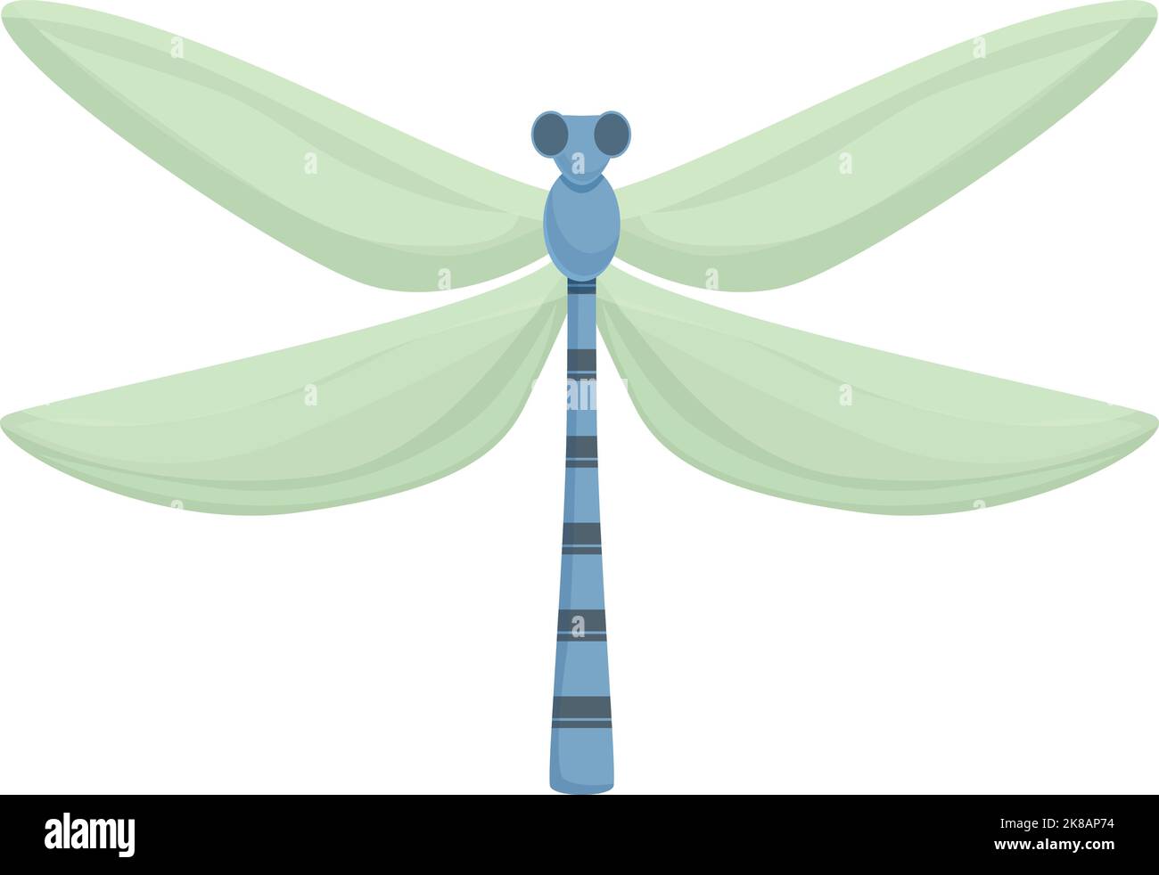 Green wing dragonfly icon cartoon vector. Bug insect. Nature fly Stock ...
