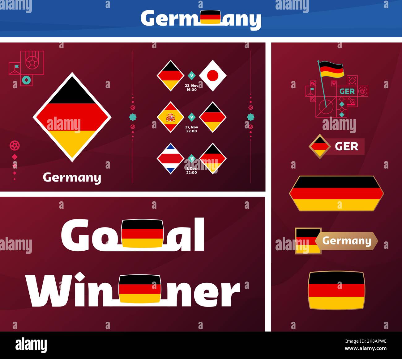 germany national team design media kit graphic collection. 2022 world ...