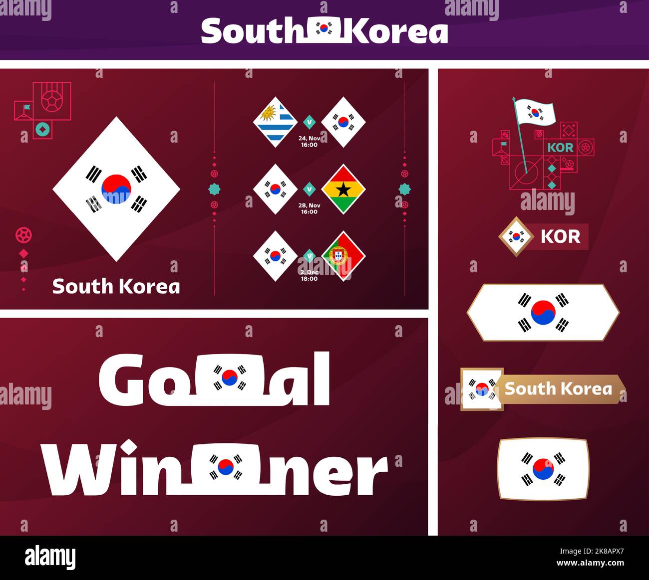 south korea national team design media kit graphic collection. 2022 ...