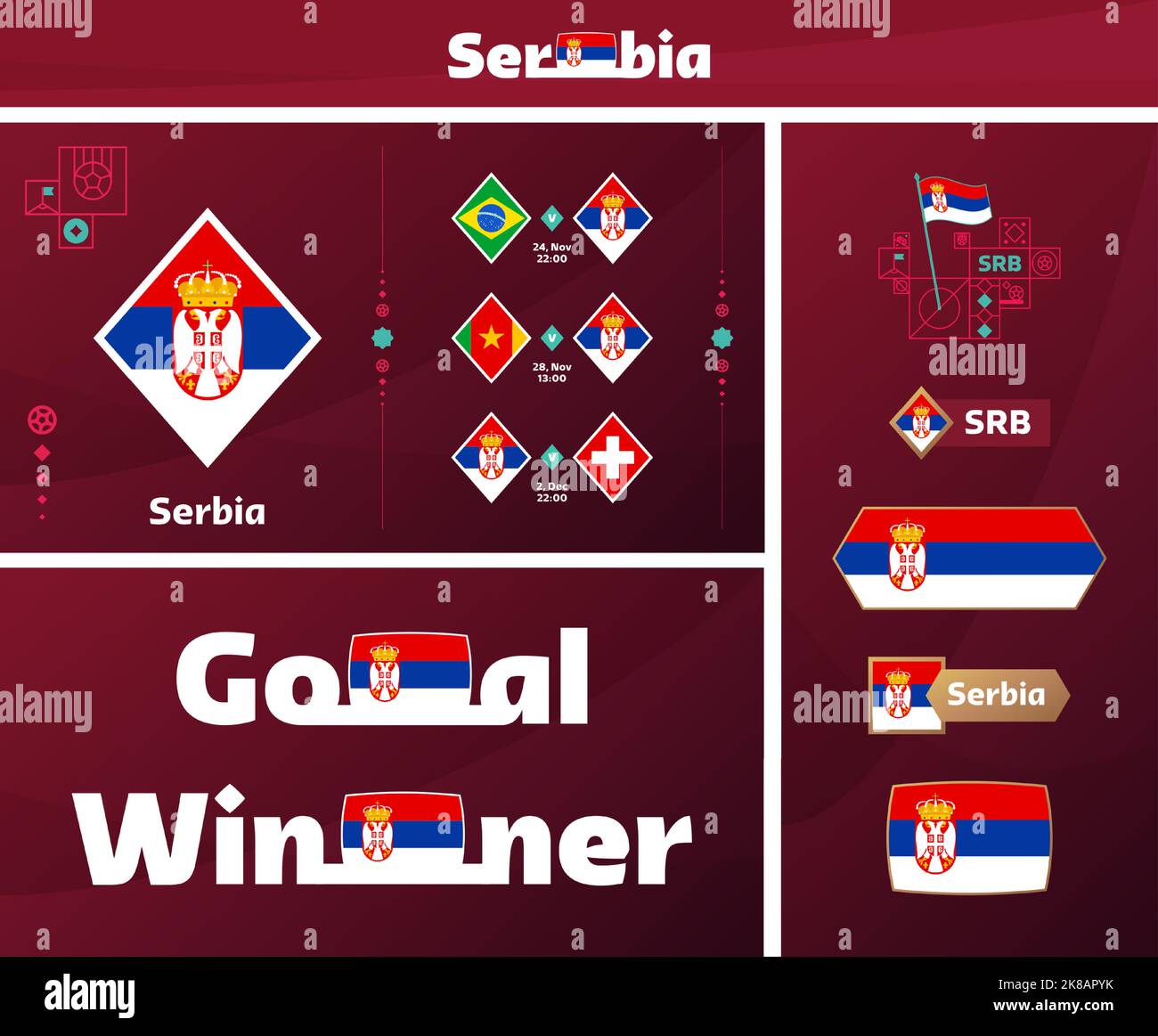 serbia national team design media kit graphic collection. 2022 world ...