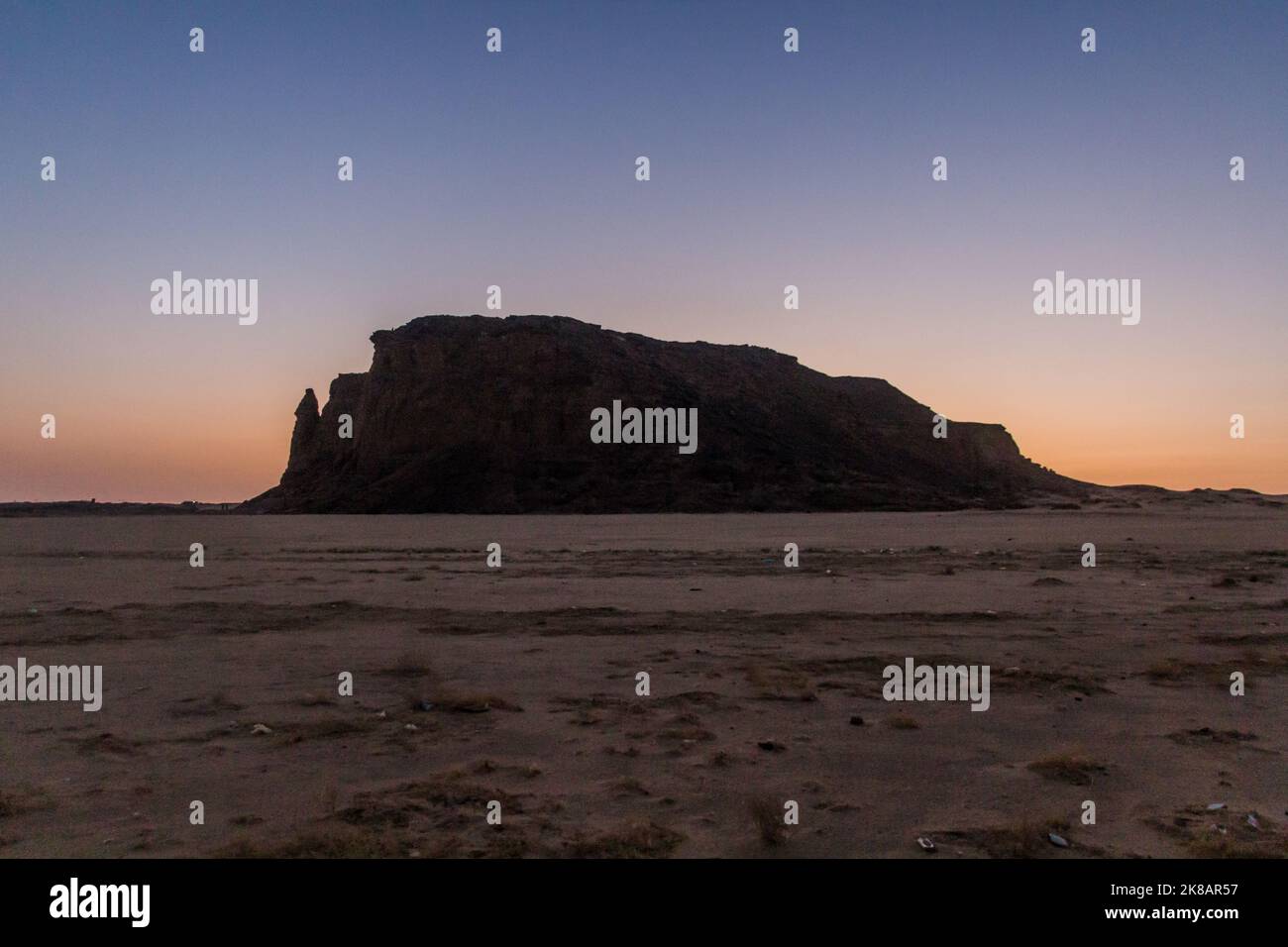 Evening view of Jebel Barkal mountain near Karima town, Sudan Stock ...