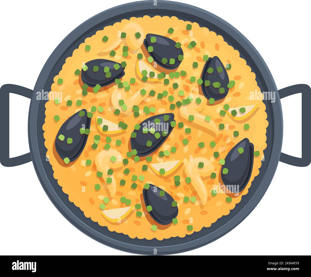 Paella rice icon cartoon vector. Spanish food. Spain cuisine Stock ...