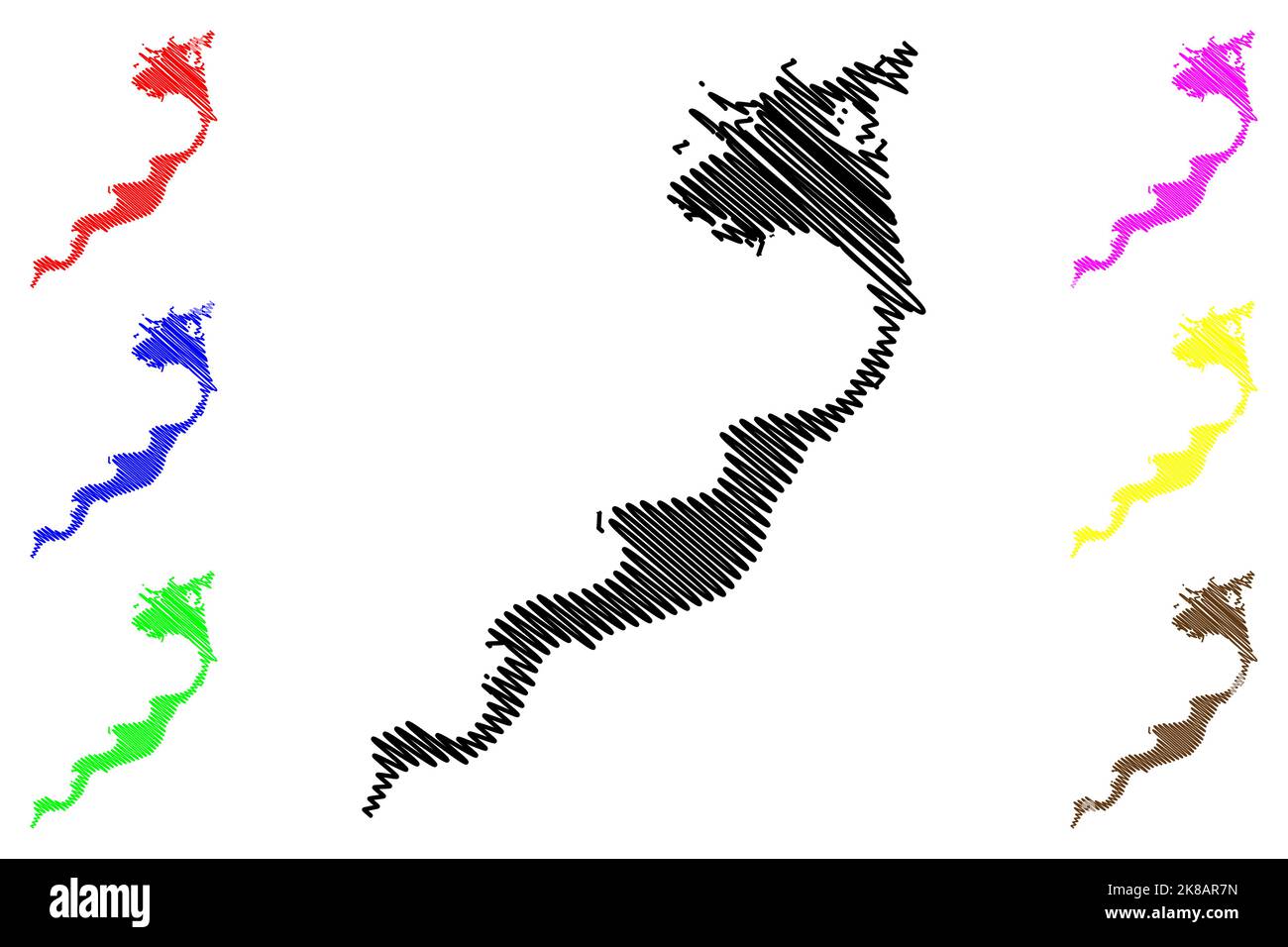 Acklins island (Commonwealth of The Bahamas, Cenrtal America, Caribbean islands) map vector ...