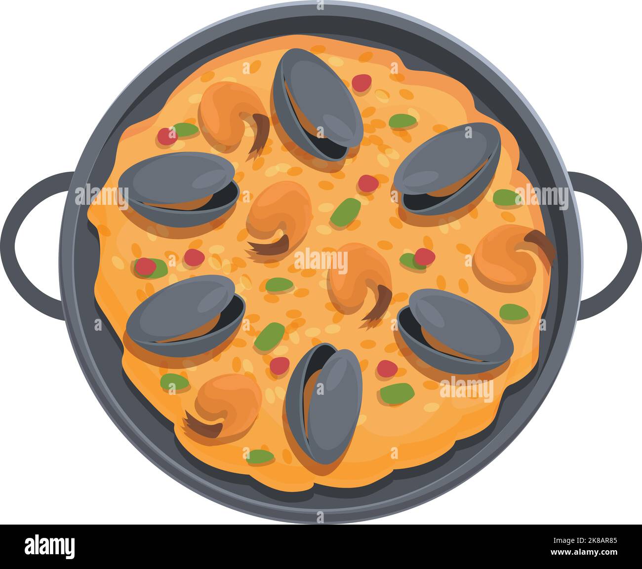 Paella lunch icon cartoon vector. Spanish cuisine. Pan menu Stock ...