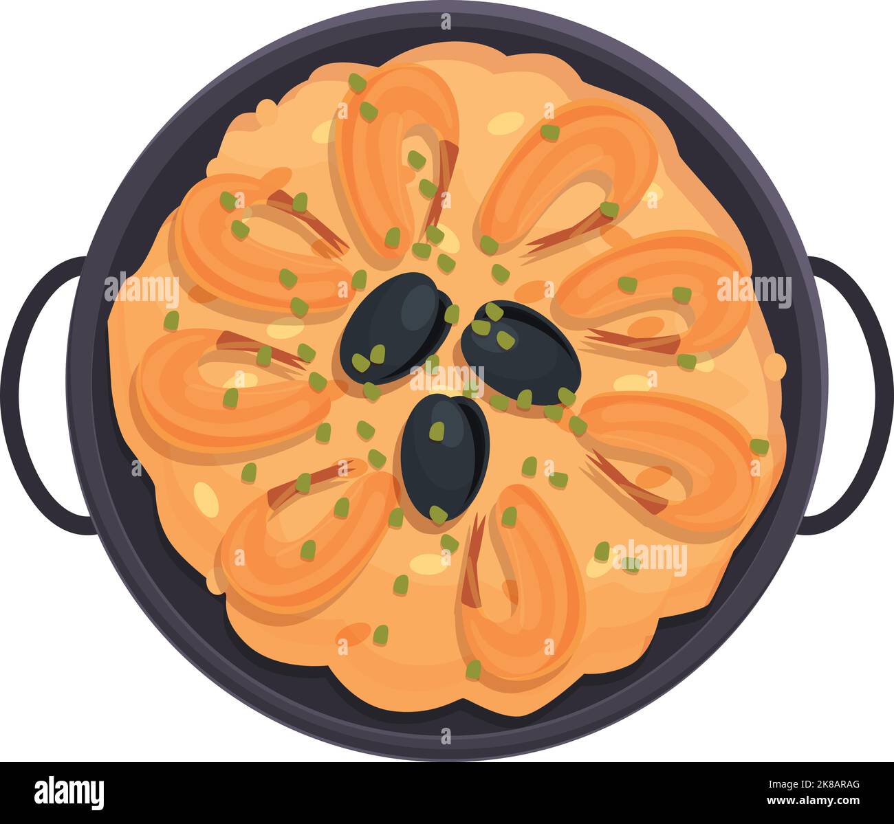 Paella plate icon cartoon vector. Spanish cuisine. Dish menu Stock ...