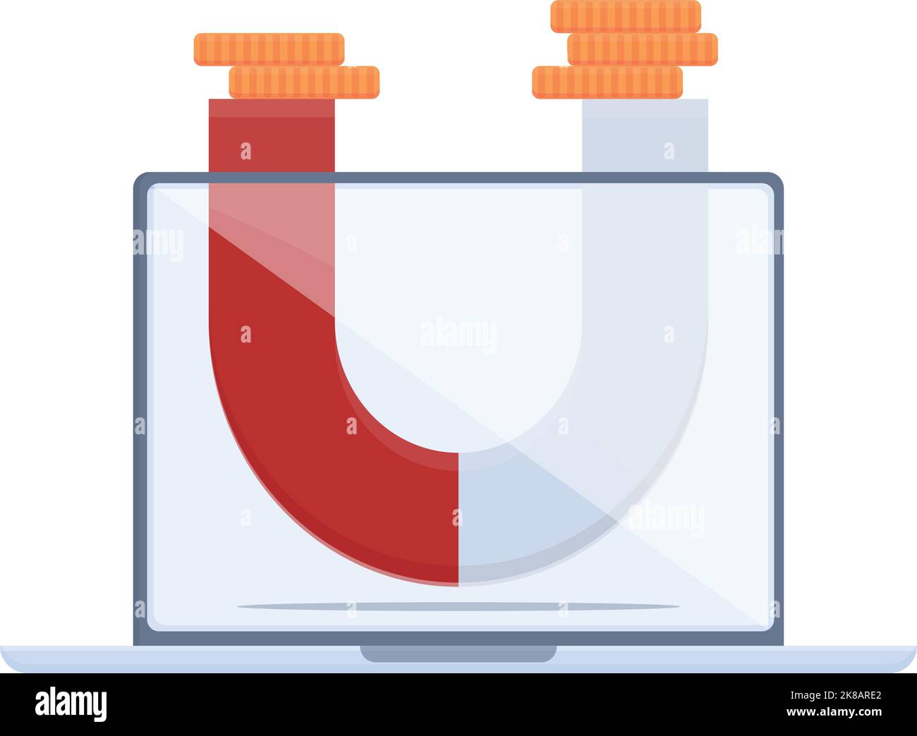 Online money magnet icon cartoon vector. Blog monetize. Profit lead ...