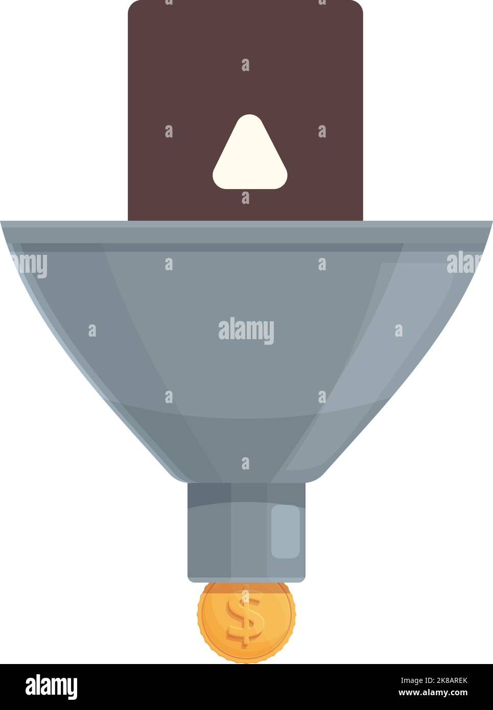 Money funnel icon cartoon vector. Monetize streaming. Profit lead Stock ...