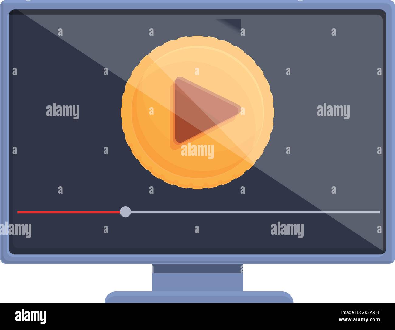 Online video player icon cartoon vector. Money blog. Funnel streaming ...