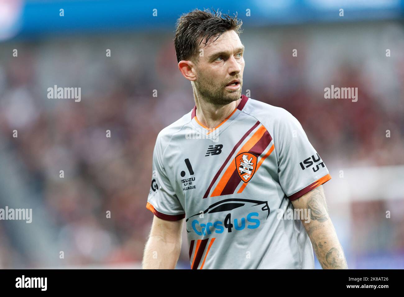 SYDNEY, AUSTRALIA - OCTOBER 22: James O’Shea of Brisbane Roar looks on ...