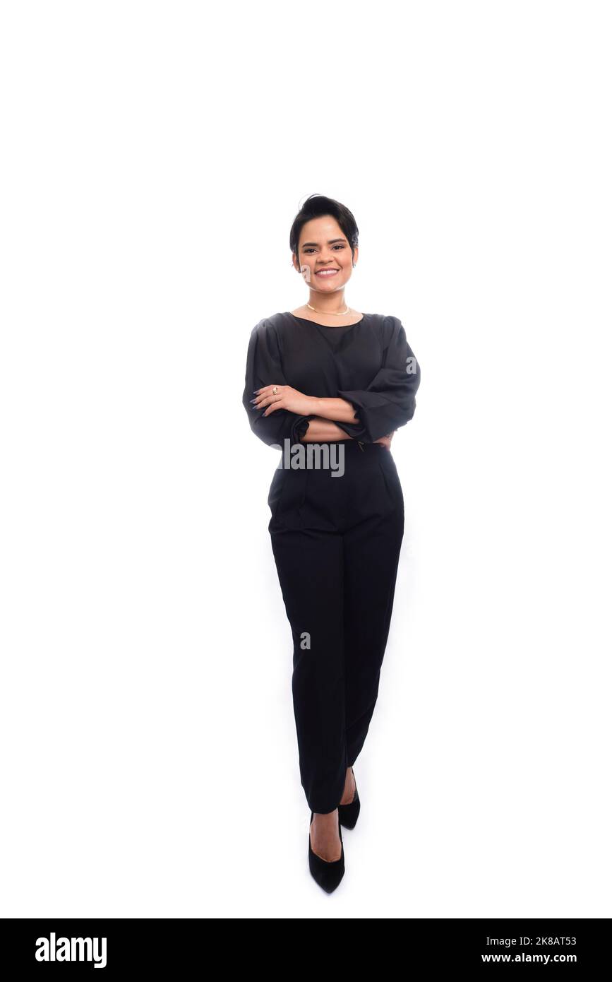 Confident pretty business woman being ready to work. Concept of trust ...