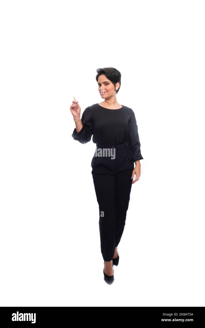 Confident pretty business woman being ready to work. Concept of trust ...